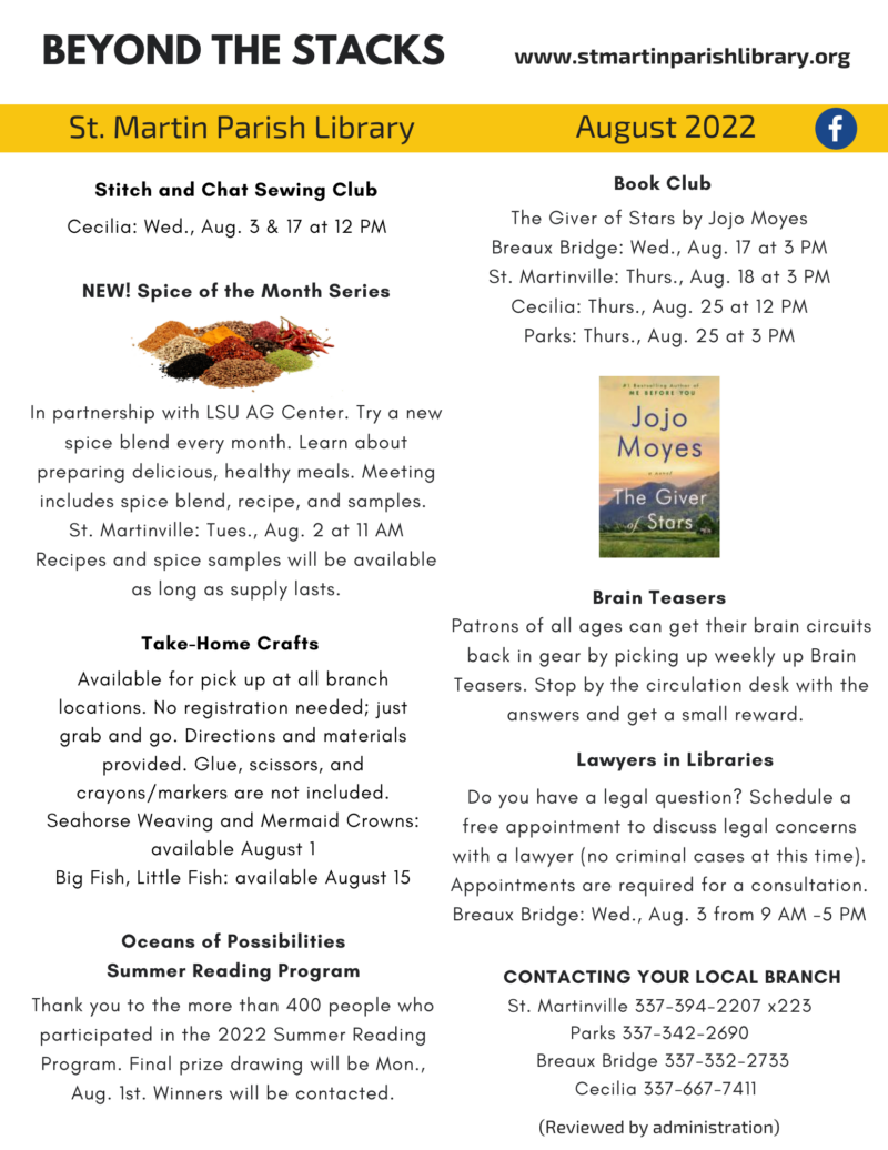 Library News | St. Martin Parish Library