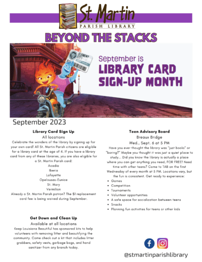 Library News | St. Martin Parish Library